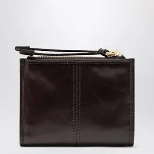 Prada Small Dark Leather Wallet - Brown