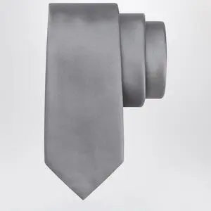 FERRAGAMO Ferragamo Grey Silk Tie Men Gray