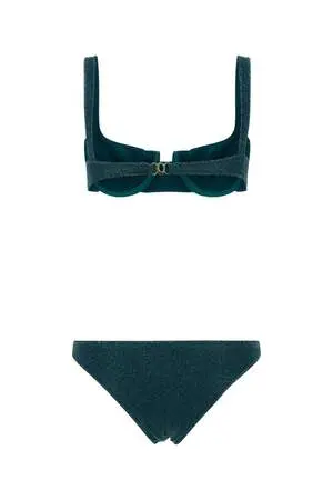 Oseree Nylon Blend Bikini - Green