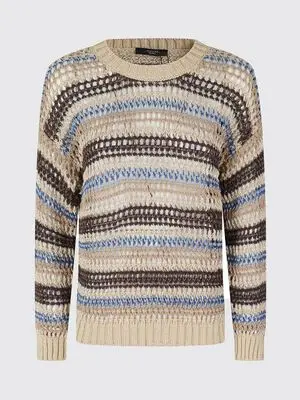 Max Mara Linen And Cotton Crewneck Pullover - Brown