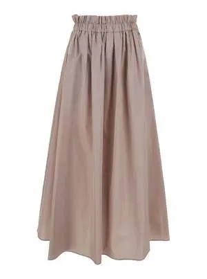 Herno Skirt With Logo Plaque On The Side And Elastic Waist In Tech Fabric - Pink