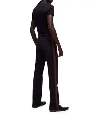 Gucci Cotton Denim Trousers With Web Ribbon