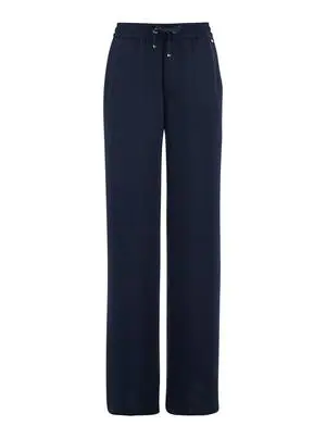 Herno Blue Pants With Elastic Waist And Drawstring And Logo Plate On Drawstring In Tech Fabric For - Multicolor