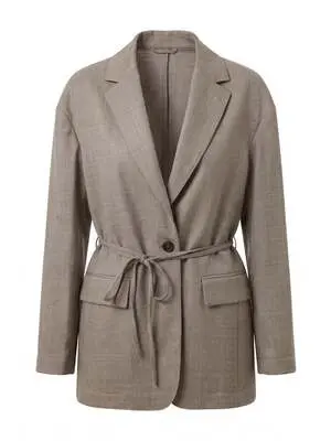 Brunello Cucinelli Wool Belted Blazer - Multicolor