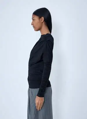 GANNI Draped Long Sleeve Top