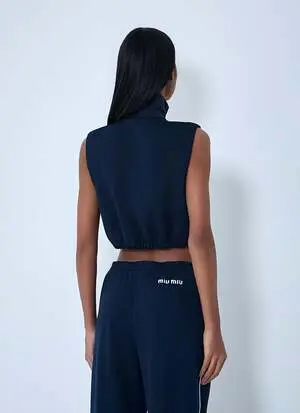 Miu Miu Sleeveless High-neck Crop Top