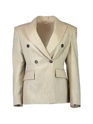 Brunello Cucinelli Wool Blend Double-breasted Jacket - Multicolor