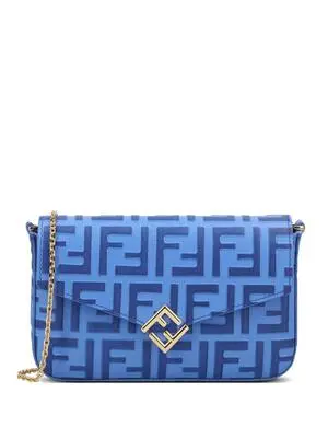 Fendi Ff Diamonds Leather Wallet On Chain - Multicolor