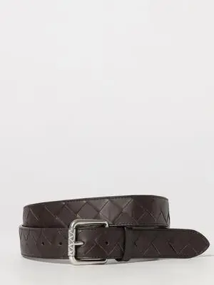 Bottega Veneta Intrecciato Woven Calfskin Leather Belt - Brown
