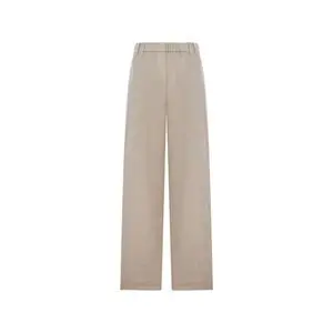 Brunello Cucinelli Neutrals Trousers Straight Trousers - Cream