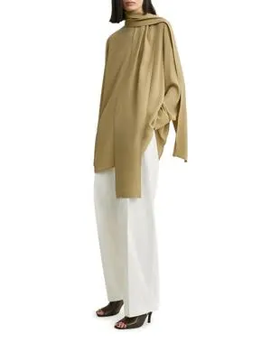 TOTEME Blouse With Draped Scarf - Multicolor