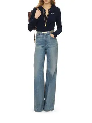 Chloé Fitted Logo Cardigan In A Wool Knit