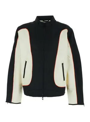 DIESEL® Black And White Jacket With Logo On The Sleeve And Bicolor Design In Tech Fabric - Multicolor