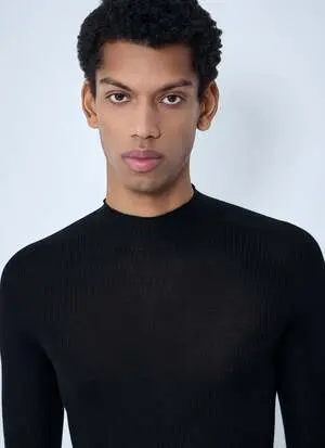 Rick Owens Ribbed Knit Long Sleeve Top