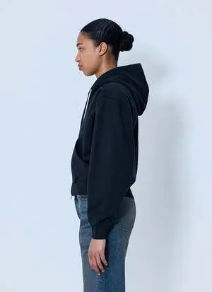 Alexander Wang Zip-front Hooded Sweatshirt - Black