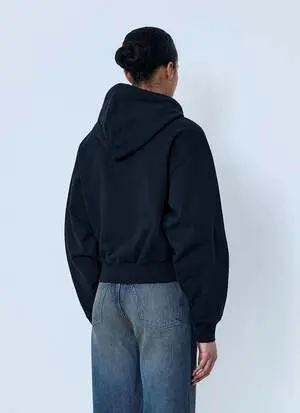 Alexander Wang Zip-front Hooded Sweatshirt - Black