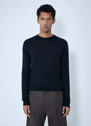 Rick Owens Fine Knit Wool Sweater - Black