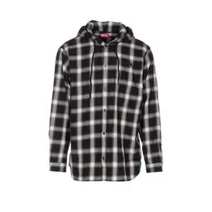 DIESEL® Logo S-ix-ajfi Check Shirt - Black