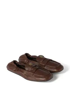 Miu Miu Ruches Leather Loafers - Multicolor