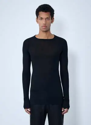Rick Owens Ribbed Long Sleeve Top - Black