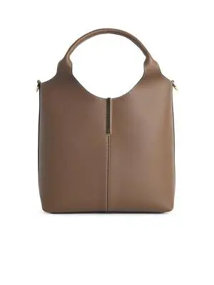 TOD'S Shopping Tote' Small Leather Bag - Brown