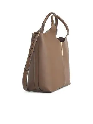 TOD'S Shopping Tote Small Leather Bag - Brown