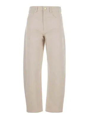 Max Mara S 'emily' Beige Jeans With Belt Loops And Button And Zip Closure On The Front In Denim For - Multicolor