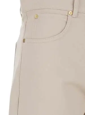 Max Mara S 'emily' Beige Jeans With Belt Loops And Button And Zip Closure On The Front In Denim For - Multicolor