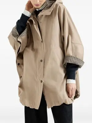 Brunello Cucinelli Cotton And Linen Blend Parka Coat - Multicolor