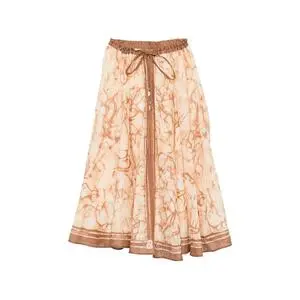 Zimmermann Tie-dye Pattern Full Skirt - Cream