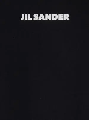 JIL SANDER Crew Neck T-shirt With Logo Lettering On The Front In Cotton For - Black