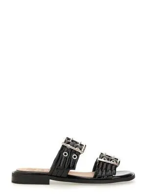 GANNI Buckled Sandals - Black