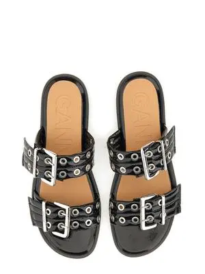 GANNI Buckled Sandals - Black