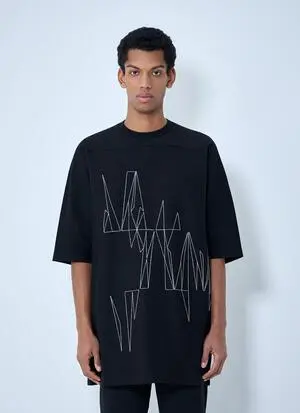Moncler Rick Owens Graphic Embroidered T-shirt - Black