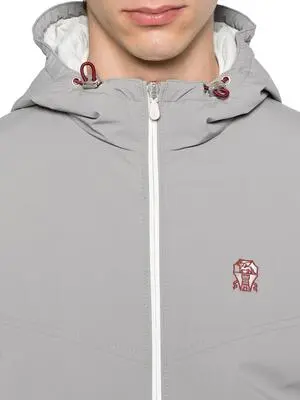 Brunello Cucinelli Technical Fabric Jacket With Hood - Gray