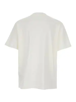 JIL SANDER Crew Neck T-shirt With Logo Lettering On The Front In Cotton For - White