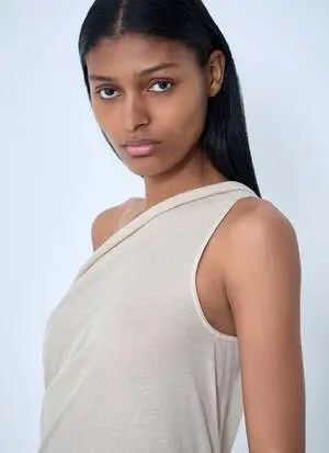 Rick Owens Asymmetric Draped T-shirt