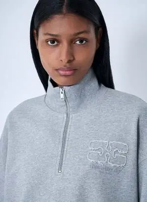 GANNI Half-zip Sweatshirt - Gray