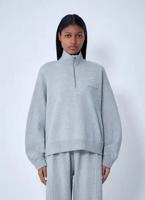 GANNI Half-zip Sweatshirt - Gray