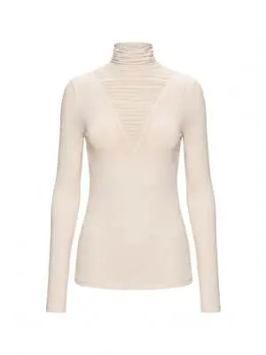 NISSA Lyocell Turtleneck Top - Multicolor