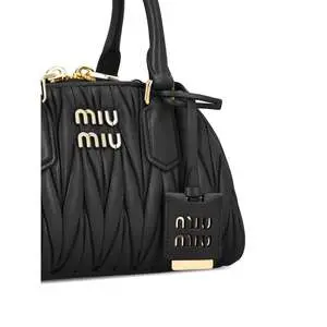 Miu Miu Arcadie Matelassé Tote Bag - Black