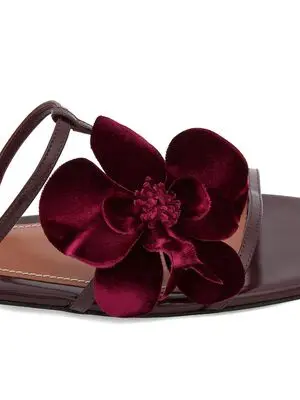 Zimmermann Orchid Leather Flat Sandals