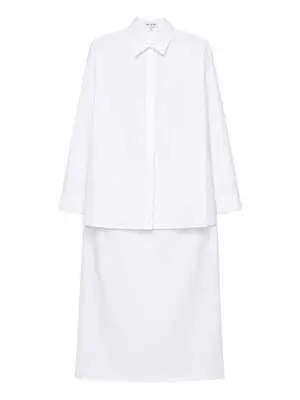 Alaïa Asymmetric Cotton Poplin Shirt - White