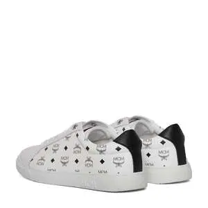 Mcm Printed Canvas Terrain Sneakers - White