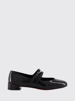 CHRISTIAN LOUBOUTIN Patent Leather Mary Jane Flat - Black