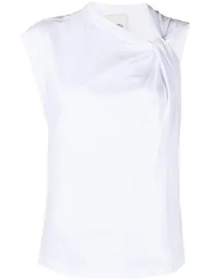 Isabel Marant Étoile Nayda Knot-detail Asymmetric T-shirt - White