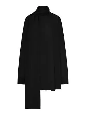 TOTEME Blouse With Draped Scarf - Black