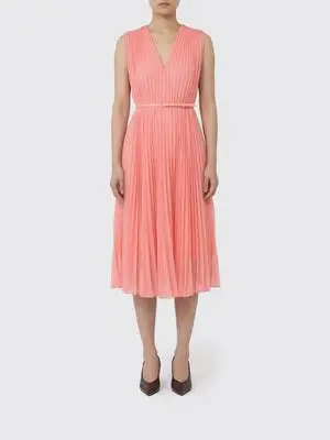 Max Mara Pleated Dress With Belt - Pink
