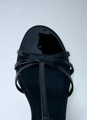 Prada Strappy Wedge Sandals - Black