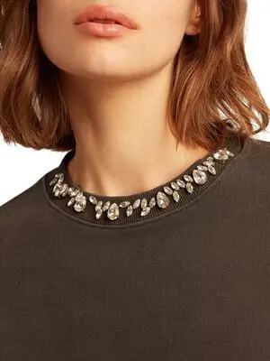 GOLDEN GOOSE Crystal-embellished Crewneck Sweatshirt - Multicolor